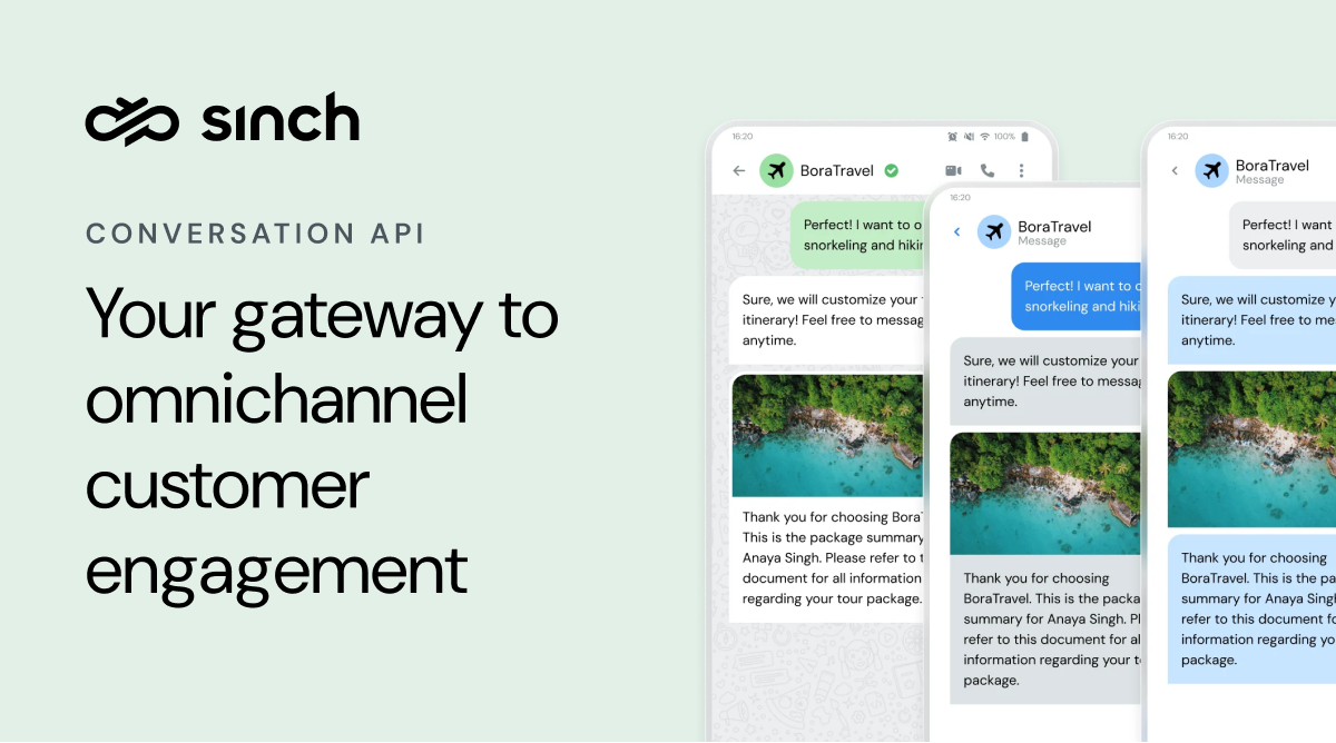 Sinch Conversation API | Engage on any messaging channel
