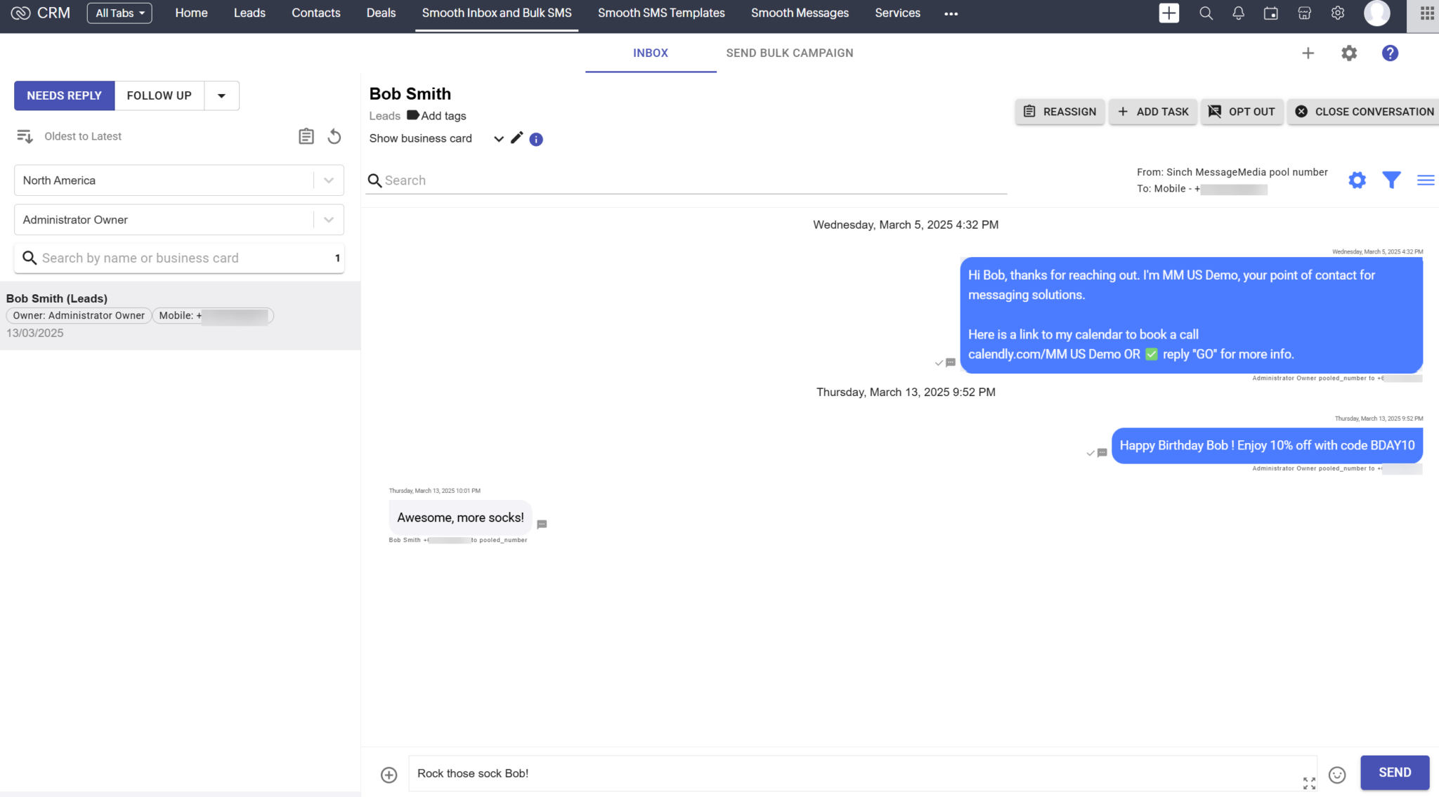 Zoho CRM Text Message Integration | Sinch Engage